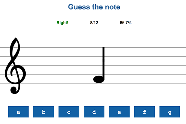 Guess the music note game